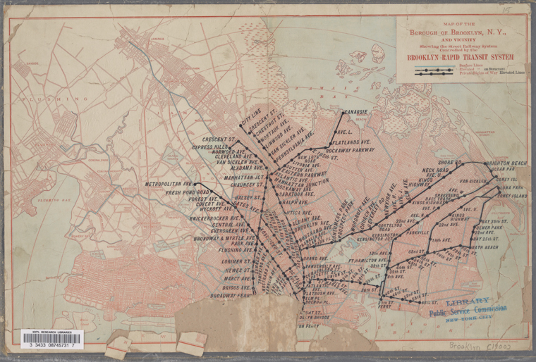 Map of the borough of Brooklyn, N.Y., and vicinity showing the street ...