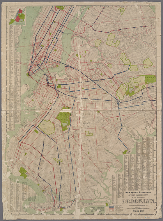 New quick reference street indexed map of the borough of Brooklyn ...
