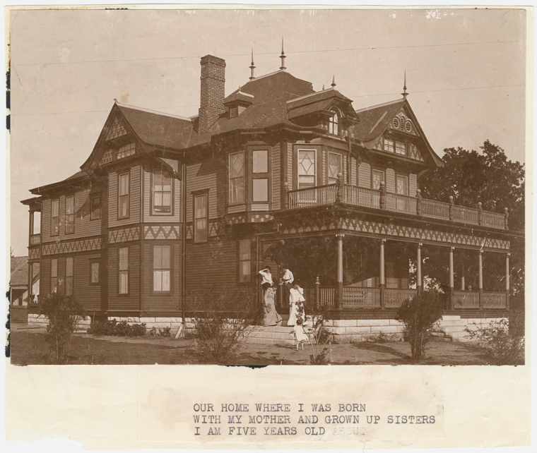 The Cogdell home in Granbury, Texas, with Josephine Cogdell, age five ...