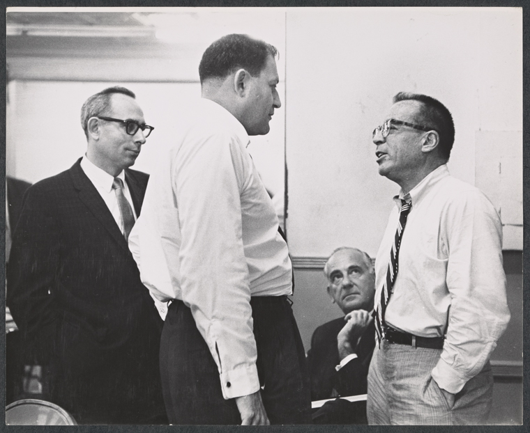 Jack Weinstock [right] and unidentified others in rehearsal for the ...