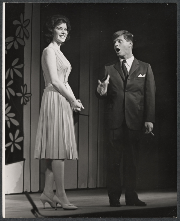 Bonnie Scott and Robert Morse in the stage production How to Succeed in ...
