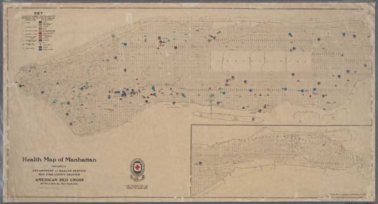 Health map of Manhattan - NYPL Digital Collections
