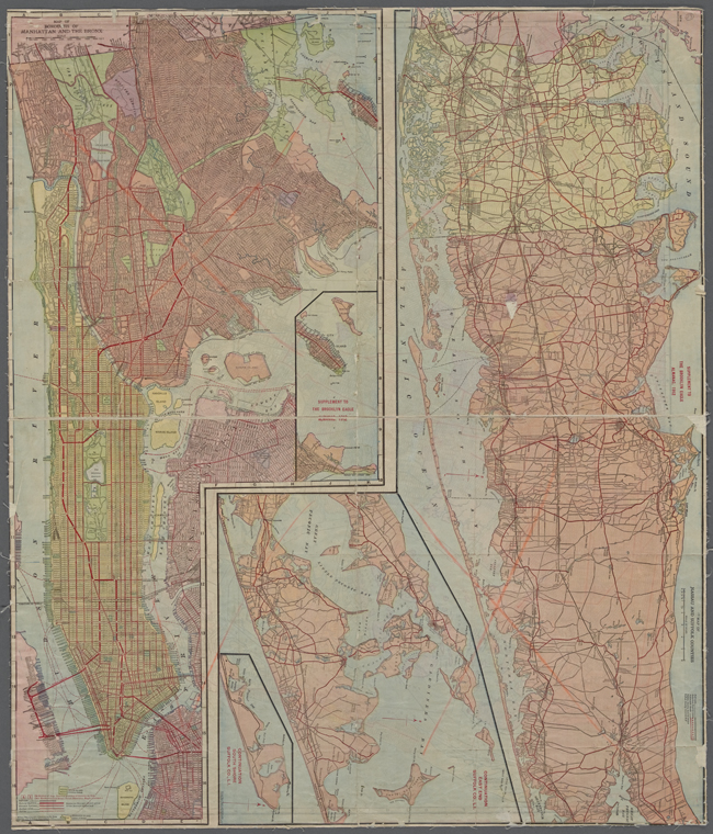 Map of boroughs of Manhattan and the Bronx - NYPL Digital Collections