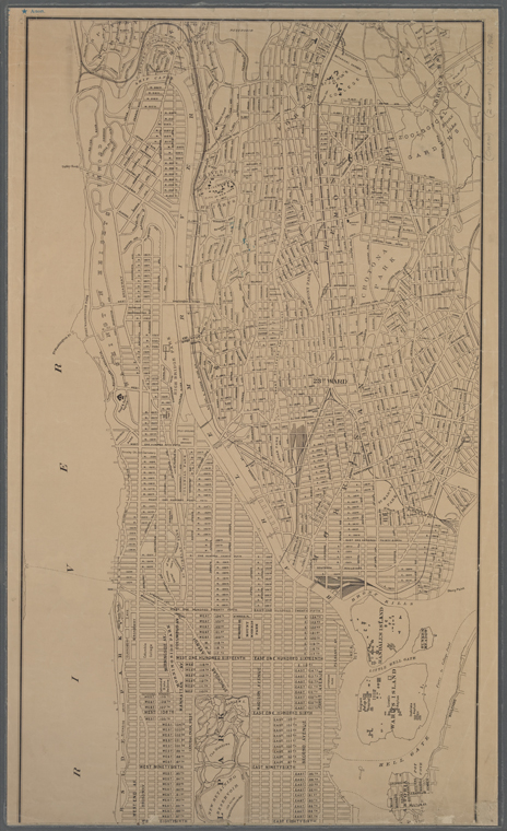 Map of Manhattan, City of New York - NYPL Digital Collections