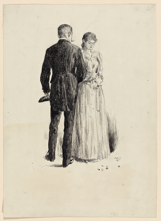 Man Facing Back Drawing