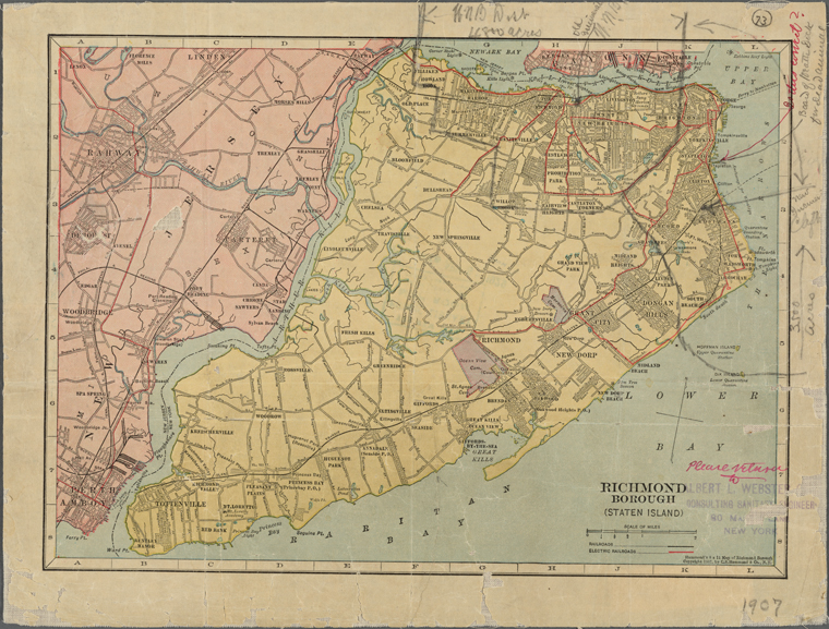 Map of Richmond Borough - NYPL Digital Collections