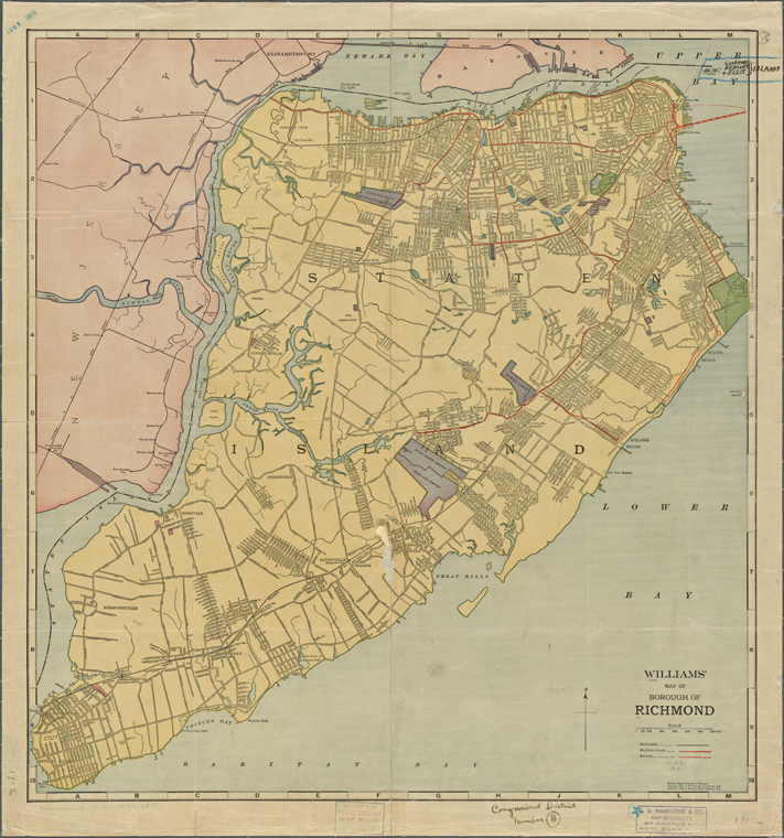Map of the Borough of Richmond. Supplement to the Brooklyn Eagle ...