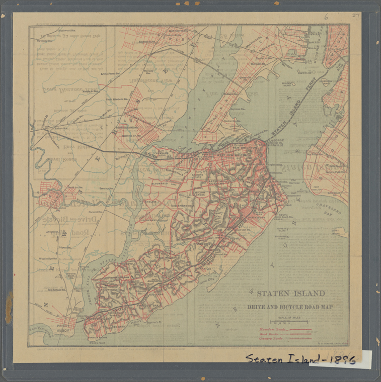 Staten Island drive and bicycle road map - NYPL Digital Collections