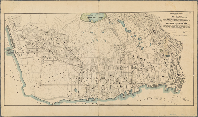 Map or plan showing a general design for a system of Streets, Avenues ...