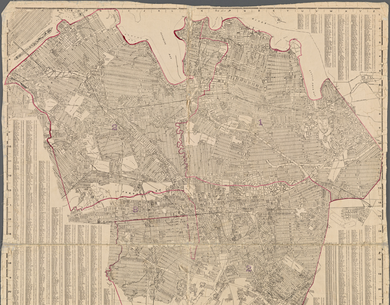 Street Indexed map of the Borough of Queens, also showing the ...