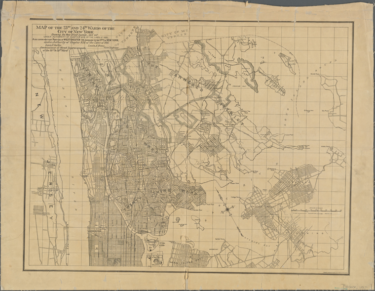 Map of the 23rd and 24th wards of the City of New York - NYPL Digital ...