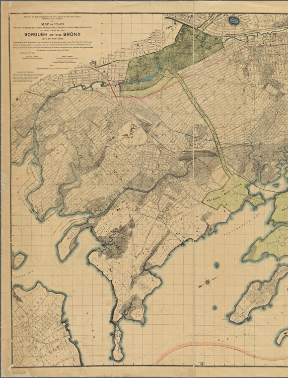 Map or plan showing the system of streets, avenues, public squares and ...