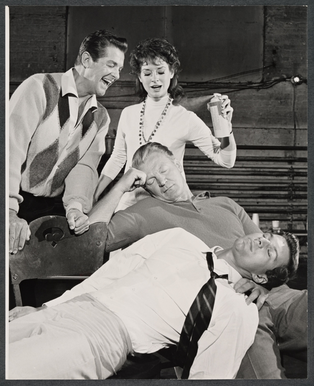Bob Cummings, Lois Nettleton, Art Lund and Gary Pillar in rehearsal for ...