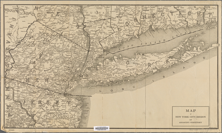 Map of New York City region and adjacent territory - NYPL Digital ...