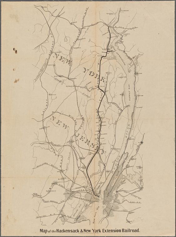 Map of the Hackensack & New York Extension Railroad - NYPL Digital ...
