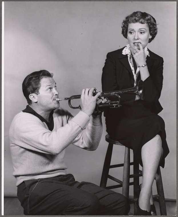 Studio portrait of Ralph Meeker and Martha Scott in the stage ...