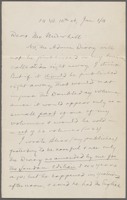 Underhill, [Irving S.], ALS to. Jan. 1, 1901. - NYPL Digital Collections