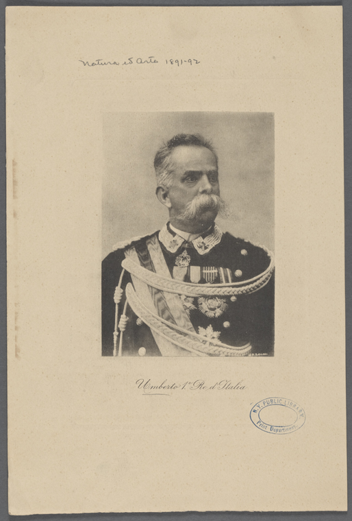 Umberto 1o. Re d'Italia - NYPL Digital Collections