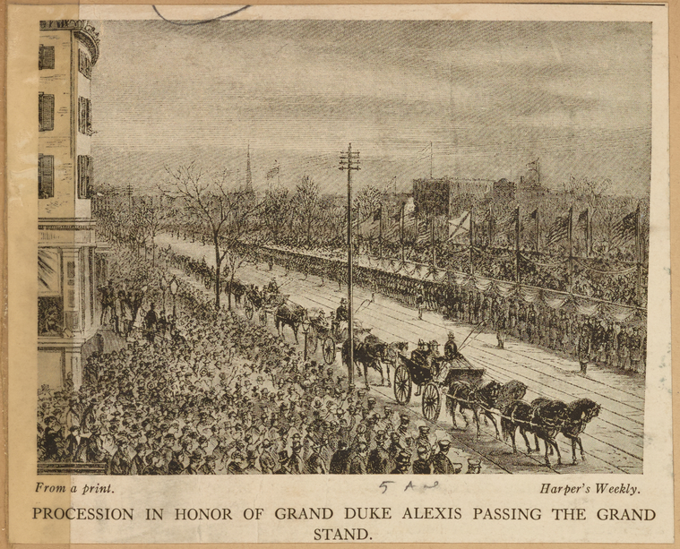 Procession in honor of Grand Duke Alexis passing the grand stand - NYPL ...