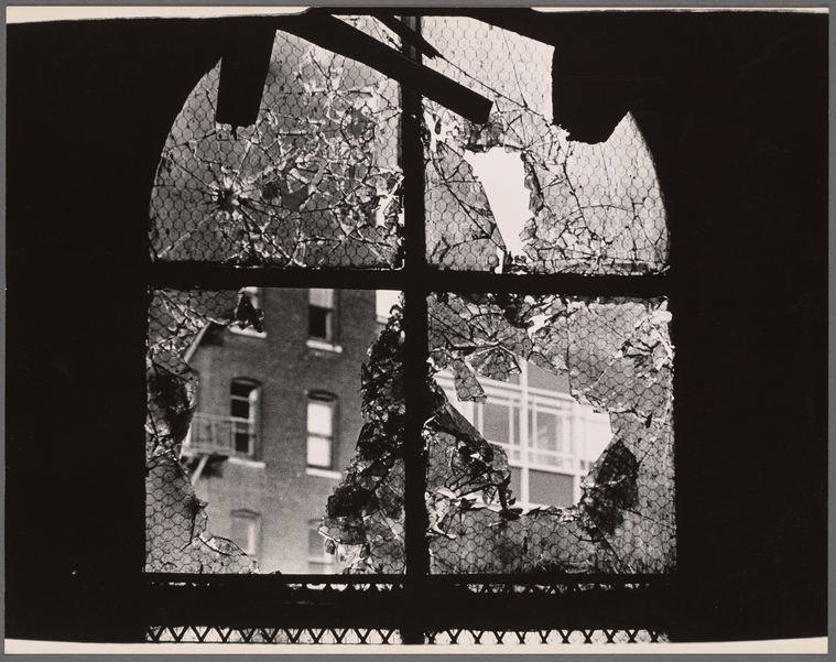 Broken window, New York City - NYPL Digital Collections