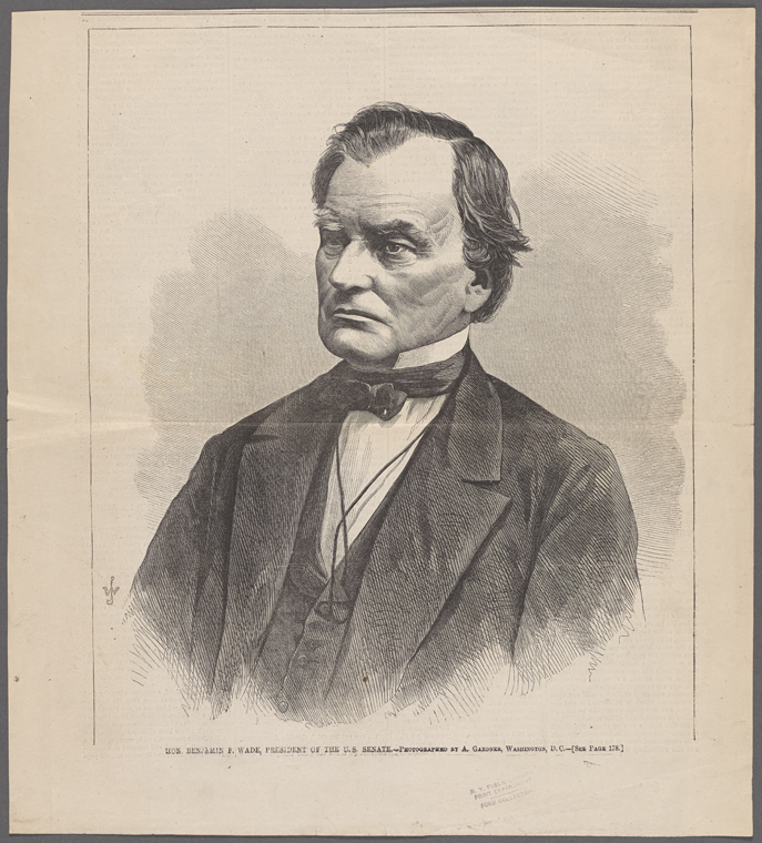 Hon. Benjamin F. Wade, president of the U.S. Senate.--Photograph by A ...