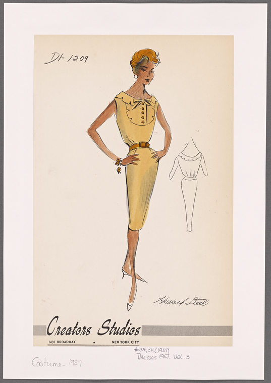 Yellow bib collar dress - NYPL Digital Collections