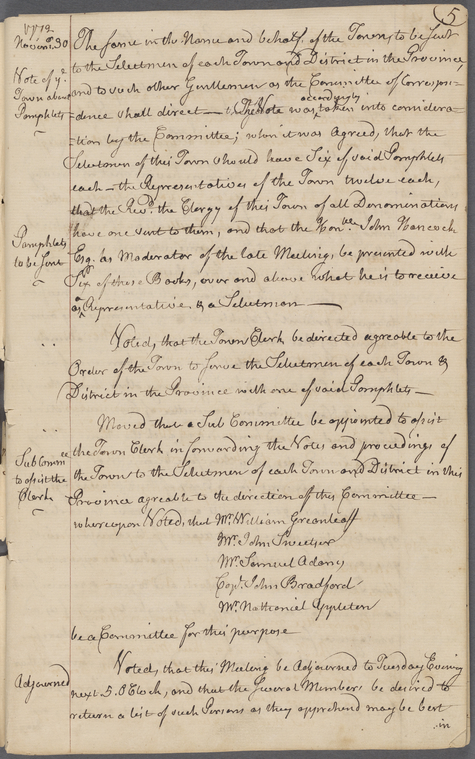 Top 9 Documents from the Boston Committee of Correspondence Records ...
