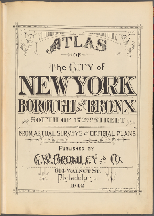 Atlas of the City of New York, Borough of the Bronx. South of 172nd ...