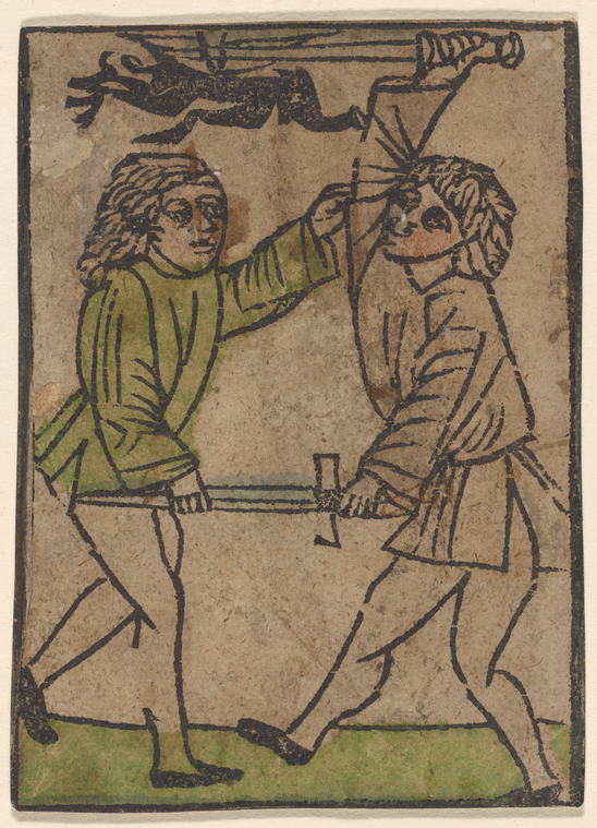 Two men fighting - NYPL Digital Collections