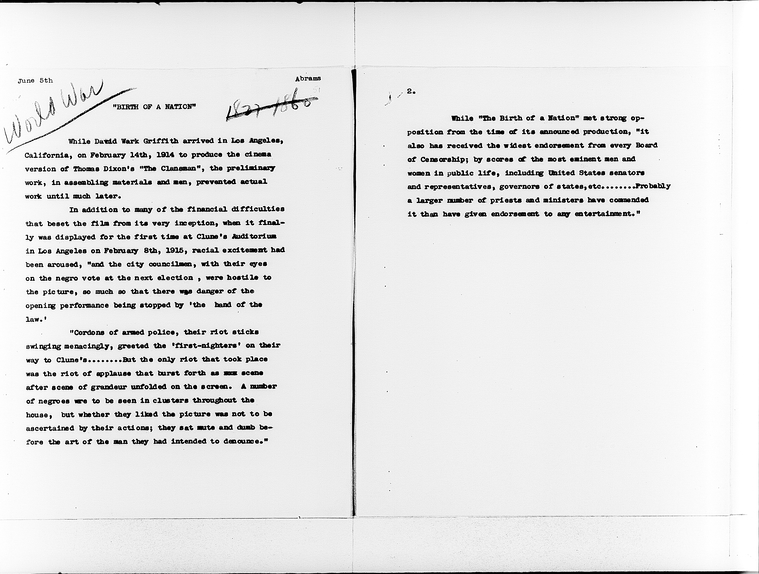 "Birth of a Nation" - NYPL Digital Collections