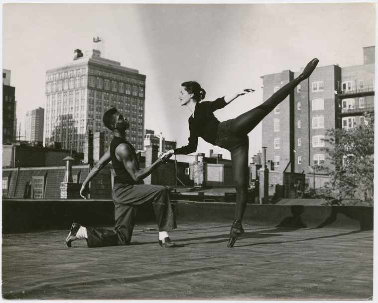 Dancer John Jones (left) with unidentified female dancer, performing on ...