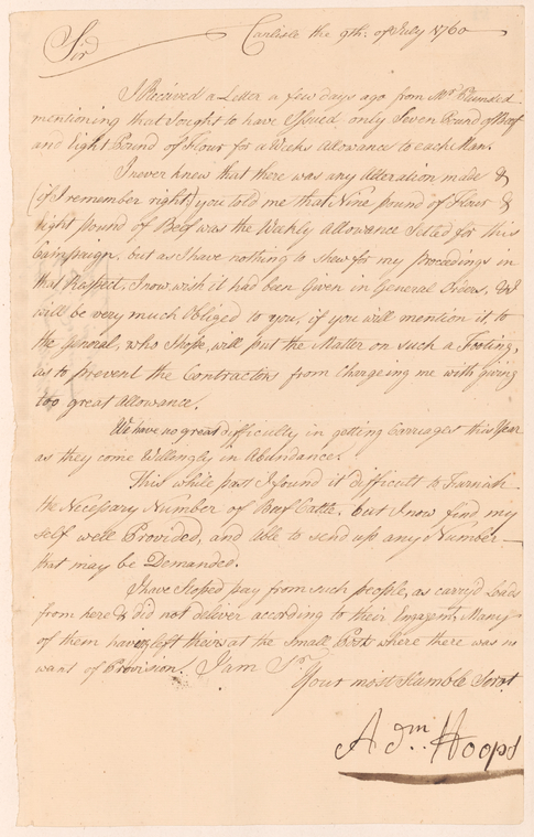 Adam Hoops to Colonel Bouquet - NYPL Digital Collections