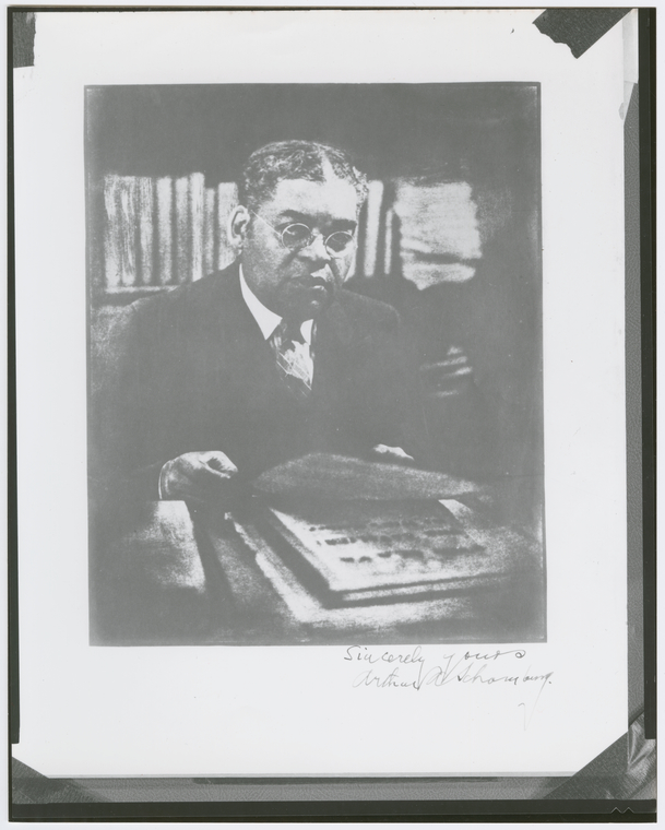 Portrait of Arthur Alfonso Schomburg, possibly during his later years ...