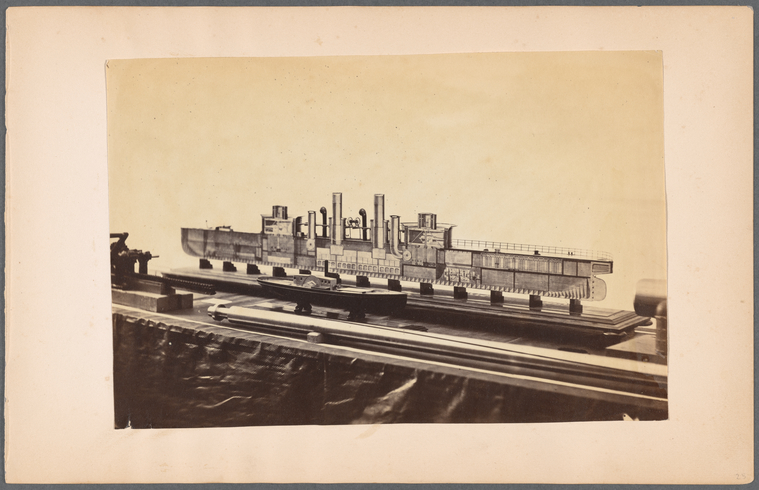 Model steam ship, cross section - NYPL Digital Collections