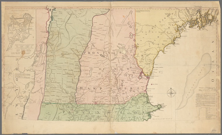 A map of the most inhabited part of New England - NYPL Digital Collections