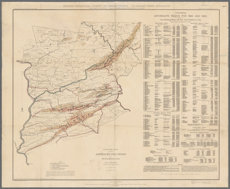General map of the anthracite coal fields of Pennsylvania - NYPL ...