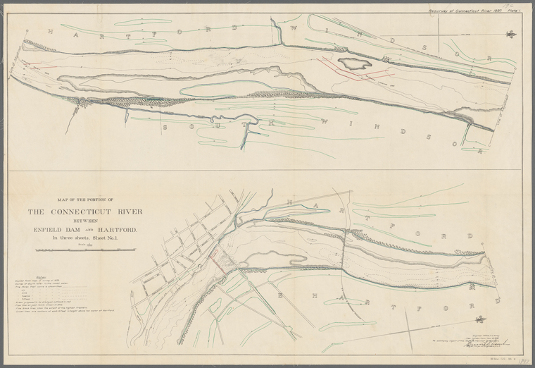 Map of the portion of the Connecticut River between Enfield Dam and ...