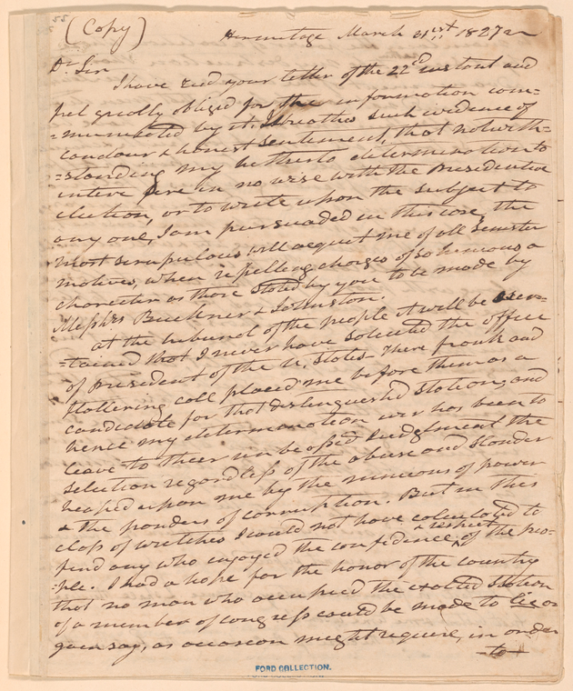Andrew Jackson to James Allen - NYPL Digital Collections