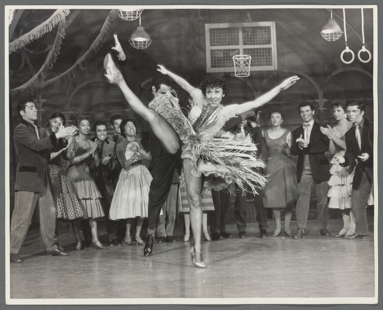 Ken LeRoy, Chita Rivera, and cast in the stage production West Side ...