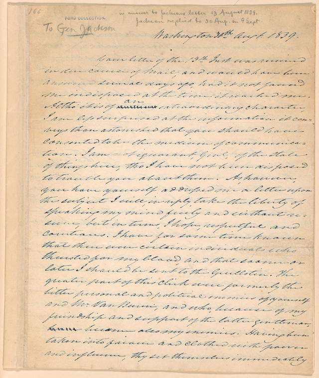 William B. Lewis to Andrew Jackson - NYPL Digital Collections