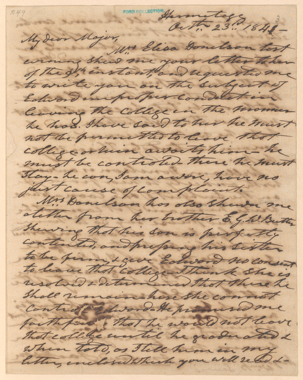 Andrew Jackson to William B. Lewis - NYPL Digital Collections
