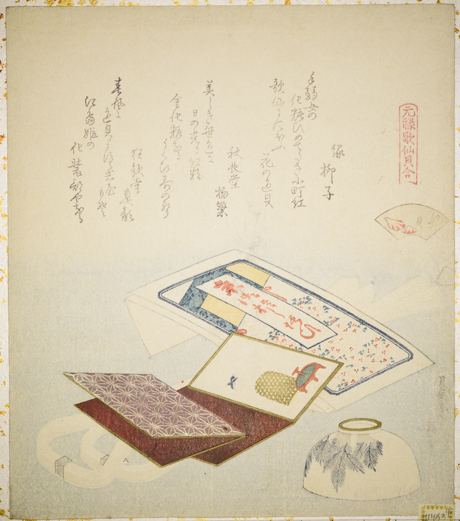Face powder, rouge and hair band (Oshiroi, beni and kuzushi) - NYPL ...
