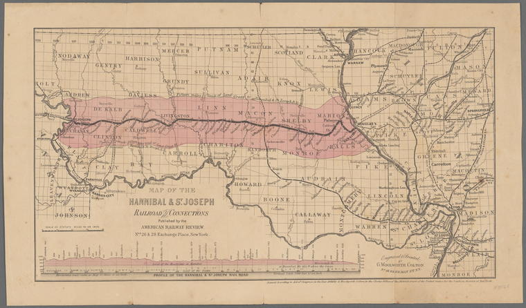 Map of the Hannibal & St. Joseph Railroad and its connections - NYPL ...
