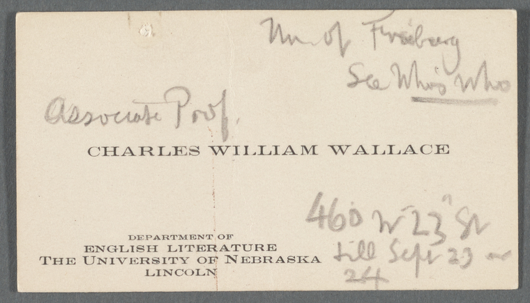 Wallace, Charles William - NYPL Digital Collections