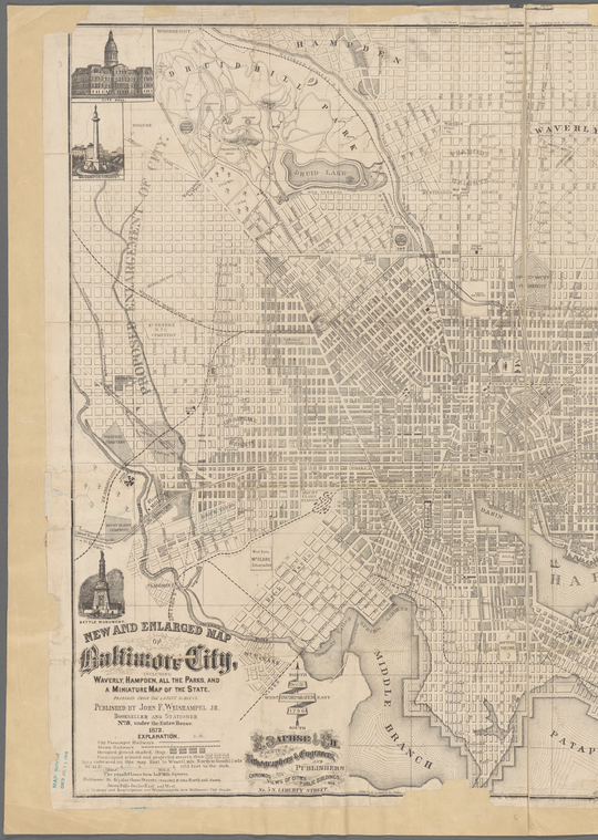 New and enlarged map of Baltimore city - NYPL Digital Collections