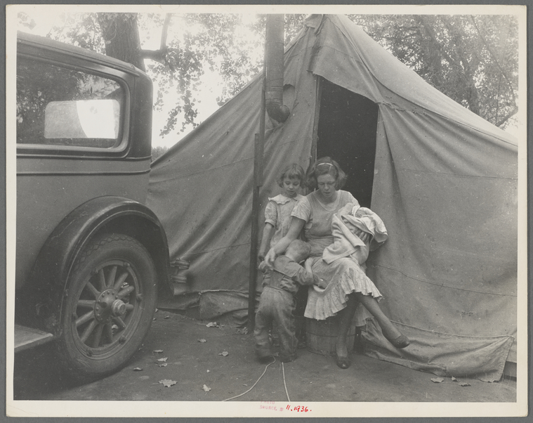 Mother and three children in a California squatter camp - NYPL Digital ...