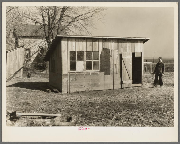 Poultry house on the farm rented by Sylvester Garring. Near Fowler ...