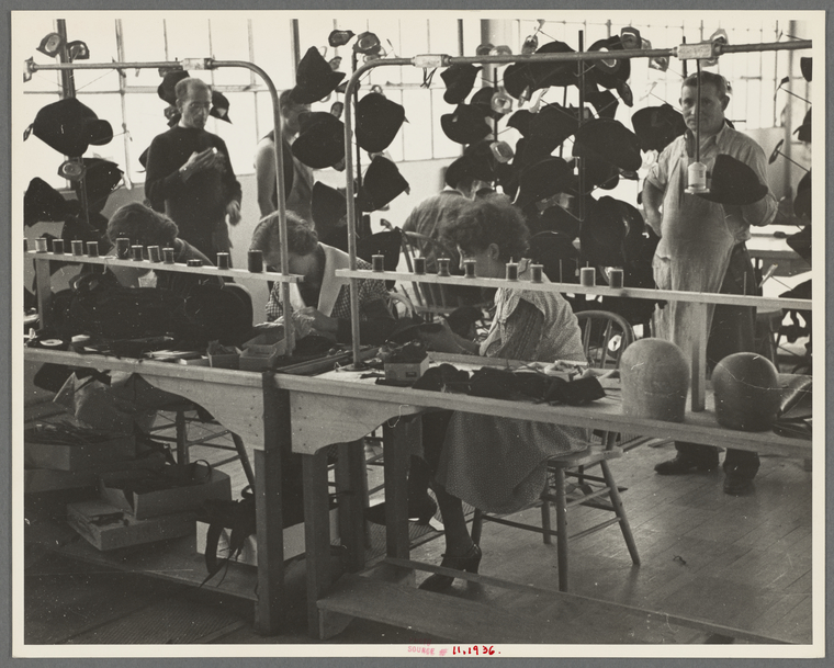 Homesteaders' daughters are employed in the millinery department of the ...