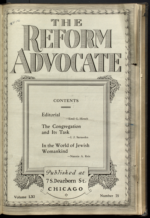 The Reform advocate - NYPL Digital Collections