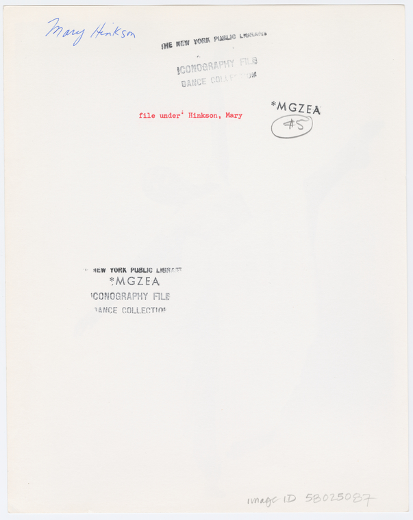 Mary Hinkson - NYPL Digital Collections